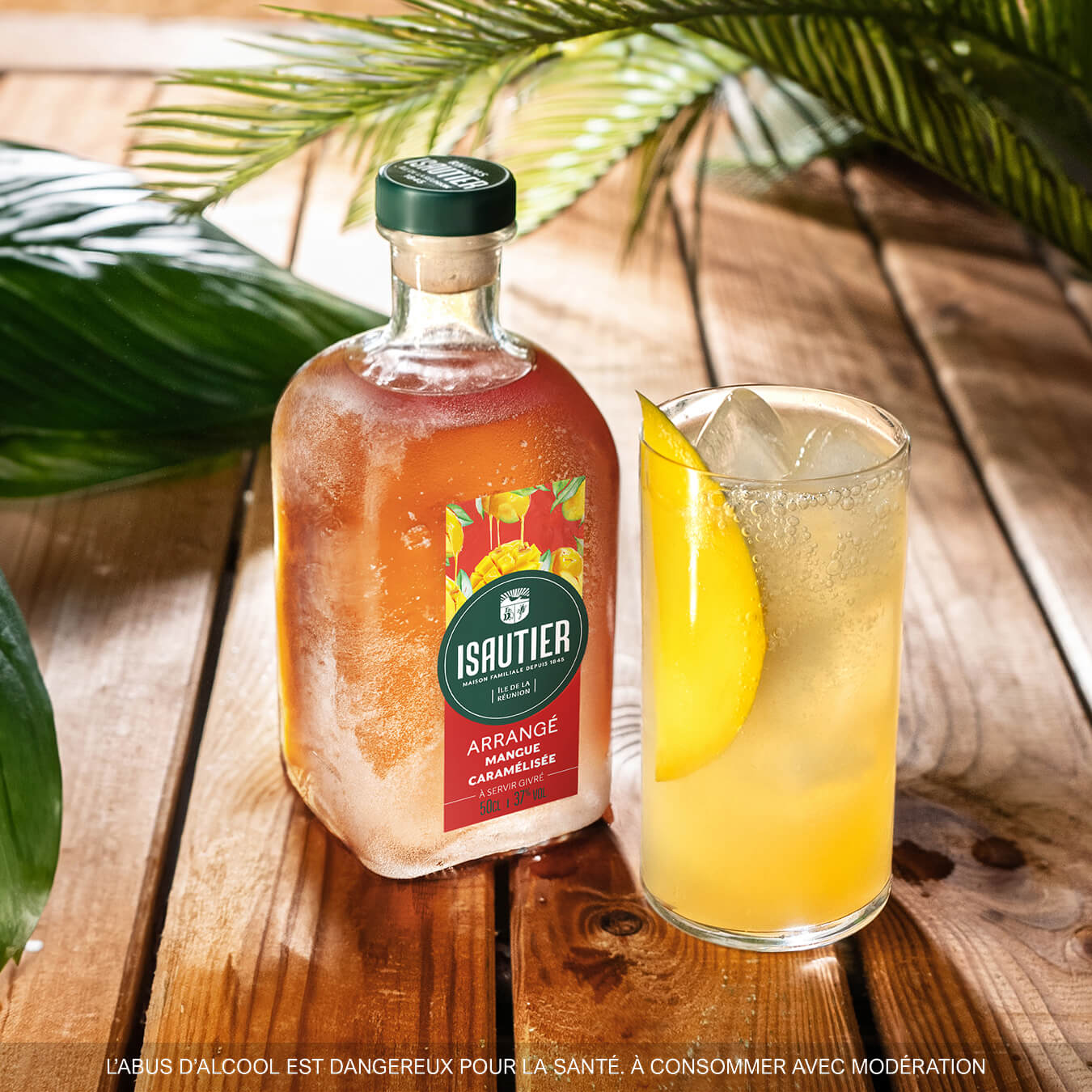 Le Cyclone, cocktail Arrangé Mangue Caramélisée, Ginger Ale